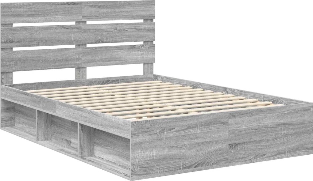 Rám postele Šedá Sonoma 160 x 200 cm Masivní borové dřevo 3411725