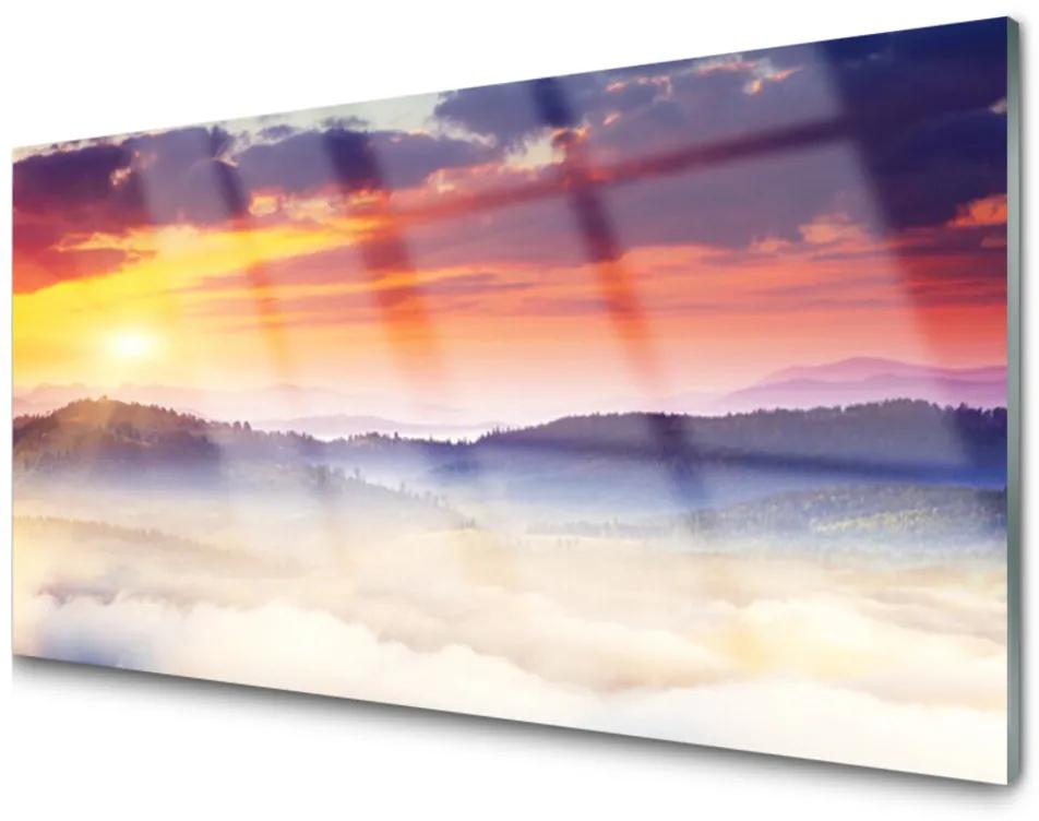 Skleněný obraz Hora Slunce Krajina