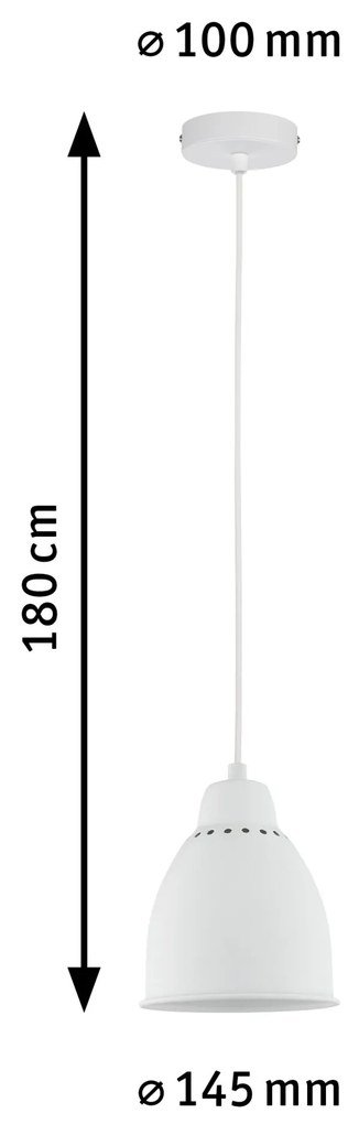 Paulmann 79764 Neordic Hilla, závěsné svítidlo k podpoře růstu rostlin 1xE27, bílá, průměr 14,5cm