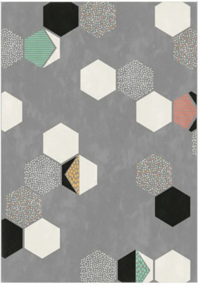 Kusový koberec PP Kendy šedý, Velikosti 120x170cm