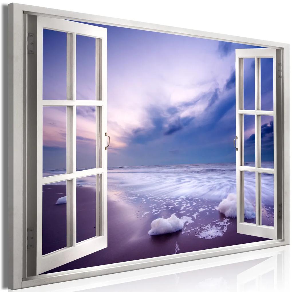 3D obraz okno levandulové pobřeží Velikost (šířka x výška): 90x60 cm