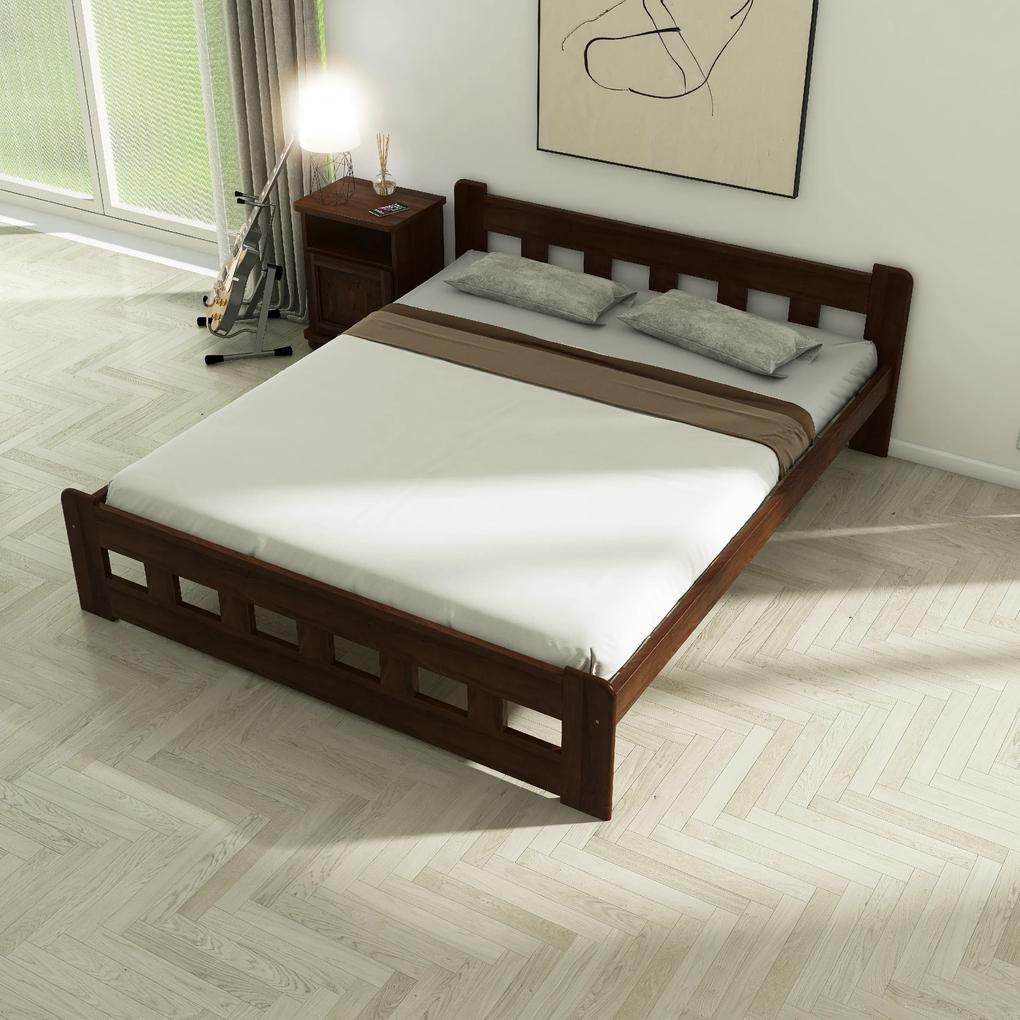 Maxi Zvýšená postel z masivu Nikola 180 x 200 cm - barva Ořech
