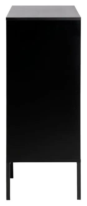 Černá vysoká komoda v dekoru dubu 80x103 cm Seaford - Actona