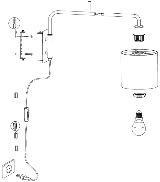 Eglo 99348 - Nástěnné svítidlo STAITI 1xE27/40W/230V