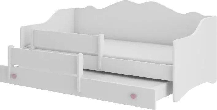 Dvojitá postel s matracemi EMKA II Pink, White 160x80