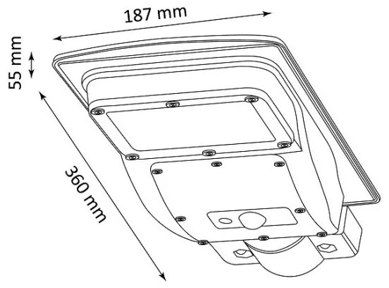 LED Solární pouliční lampa se senzorem STREET LED/3W/3,2V IP65 +dálkové ovládání