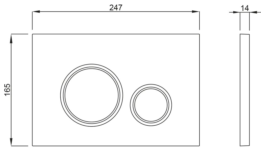 SCHWAB, SCHWAB VELA ovládací tlačítko, 247x165 mm, černá mat, P47-0190-0253