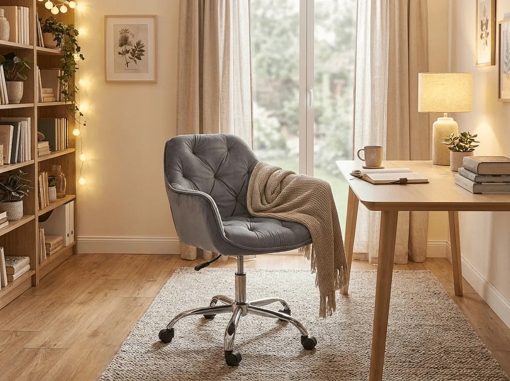 Kancelářské křeslo Q-190 VELVET, šedé