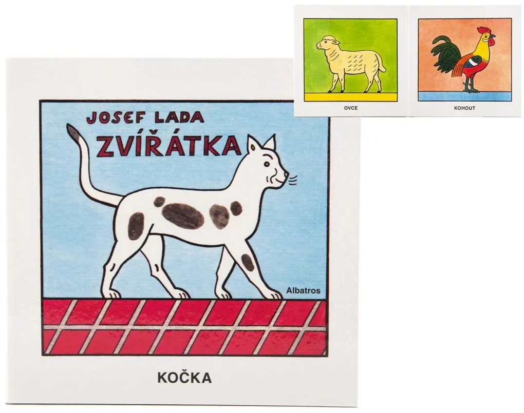 Knížka Leporelo Zvířátka Josef Lada CZ text 15,5x15x1cm 12m+