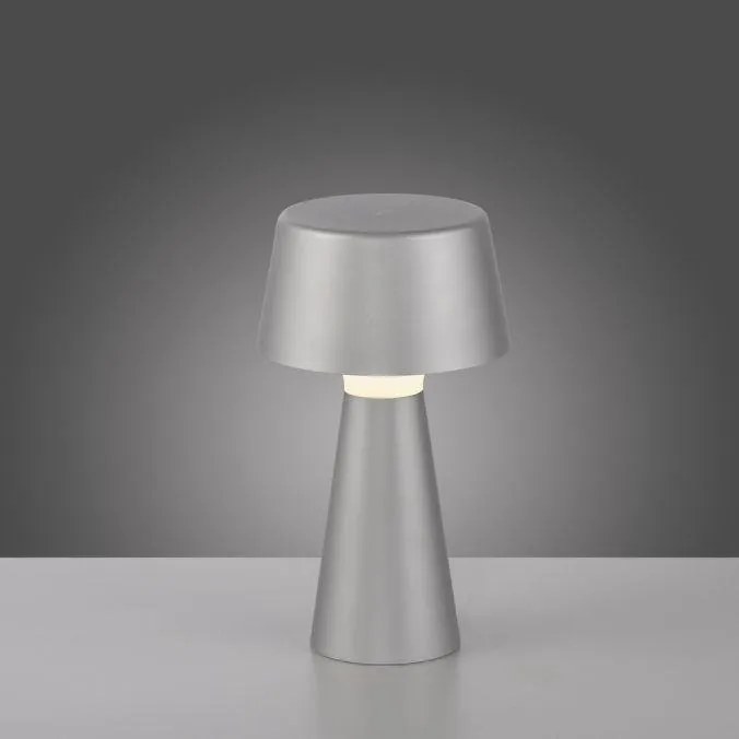 LD 19260-21 ABERA LED stolní lampa na baterie stříbrná dotykový stmívač IP54 USB vnitřní i venkovní použití 3000K - JUST LIGHT