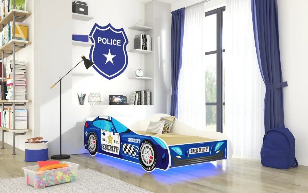 Postel s matracem a LED osvětlením SHERIFF 140x70