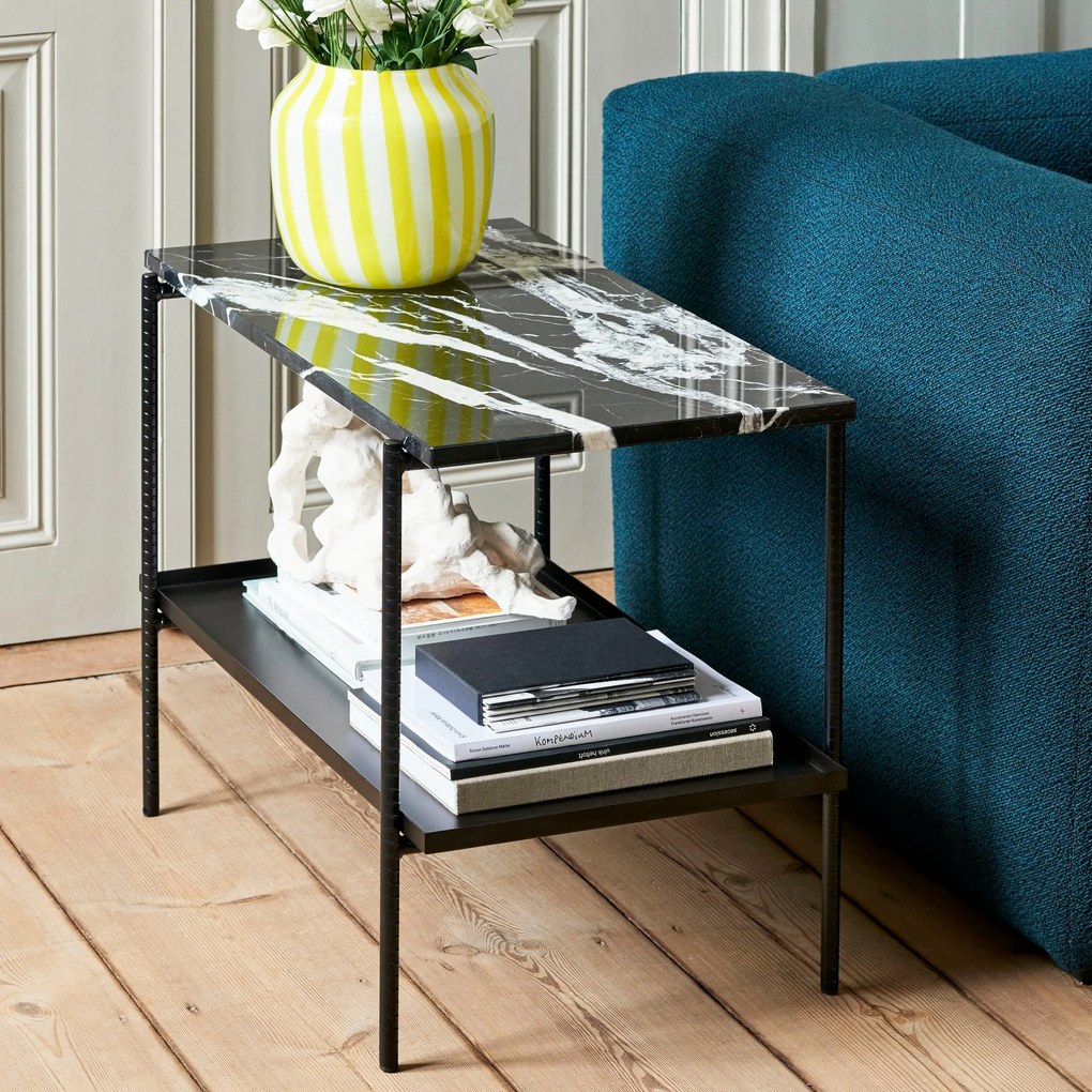 HAY Rebar Side Table, 75x44, Grey Marble