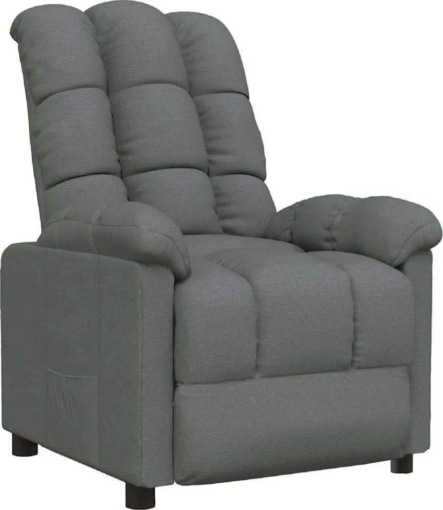 Polohovací křeslo tmavě šedé textil 289797