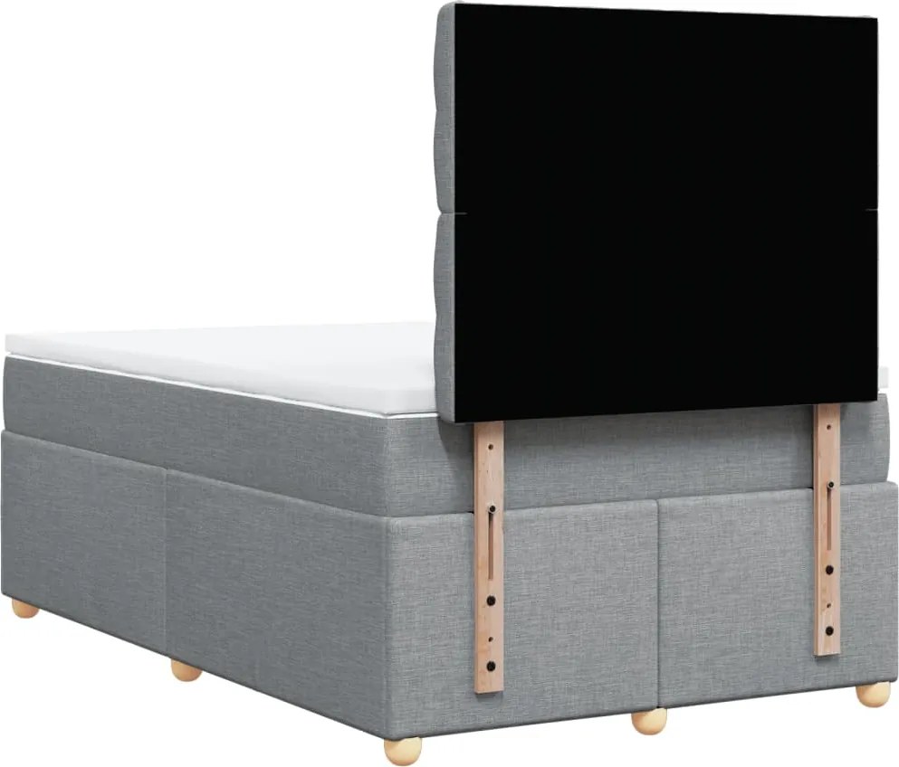 Box spring postel s matrací světle šedá 120 x 200 cm textil 3291254