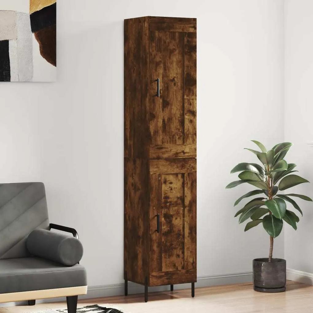vidaXL Skříň highboard 34,5 x 34 x 180 cm kompozitní dřevo [3200461] Barva: kouřový dub