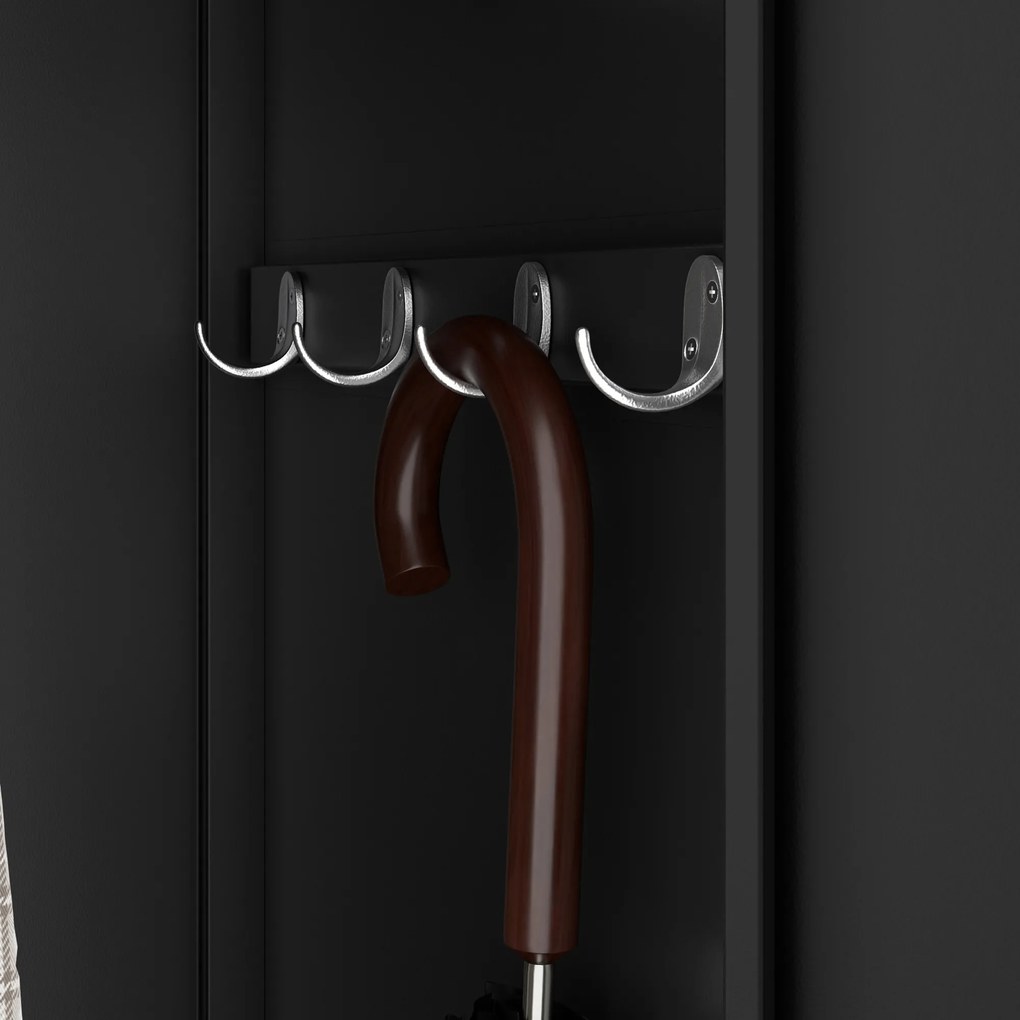 Šatní skříň úzká, černá, 600x1800x500 mm: KACPER II