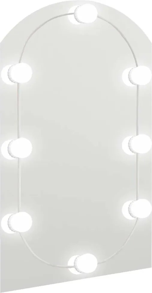 Zrcadlo s LED světly 60 x 40 cm sklo obloukové 3102976