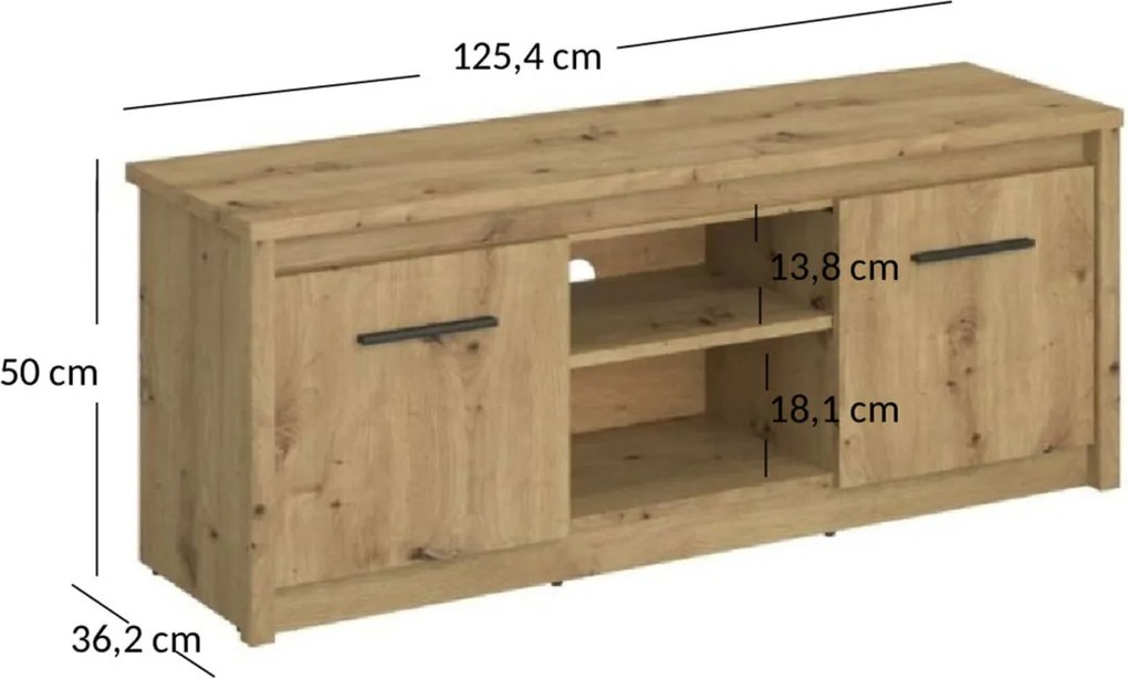 TV stolek 2d/125 dub artisan Ayson
