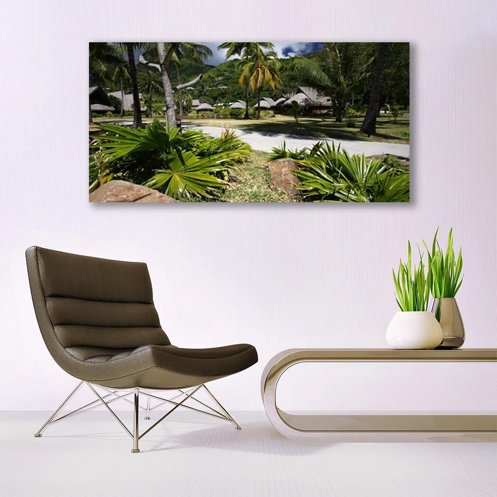 akrylový obraz Listy Palmy Stromy Příroda 120x60 cm