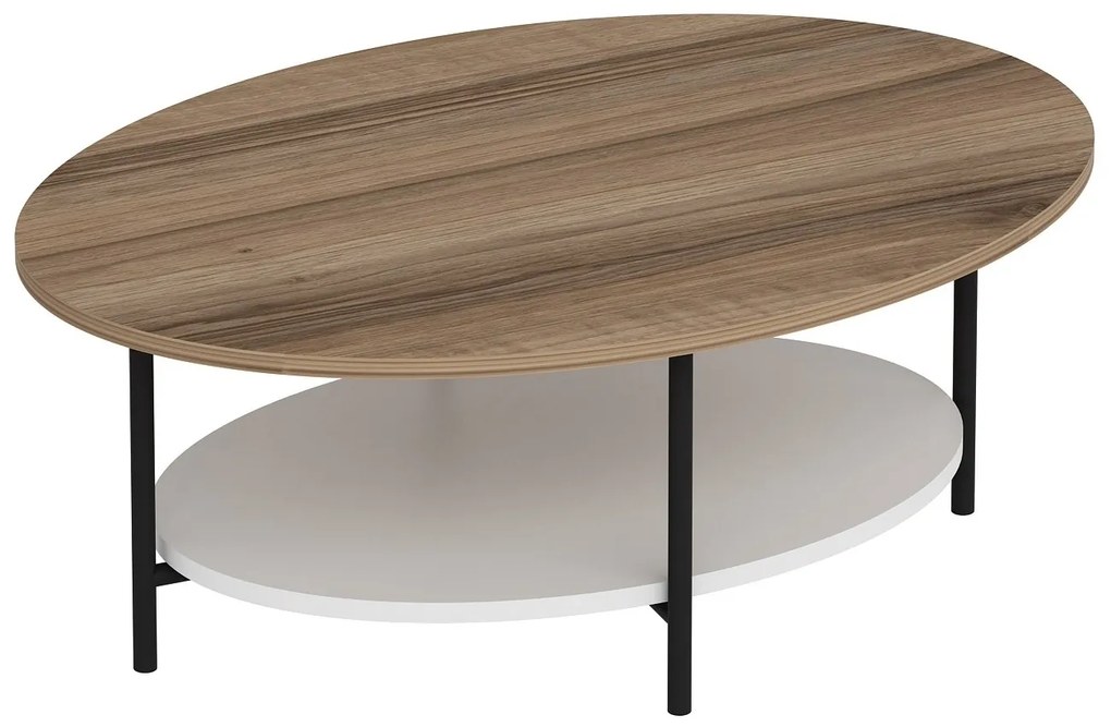 Designový konferenční stolek Quintilio 90 cm dub / bílý