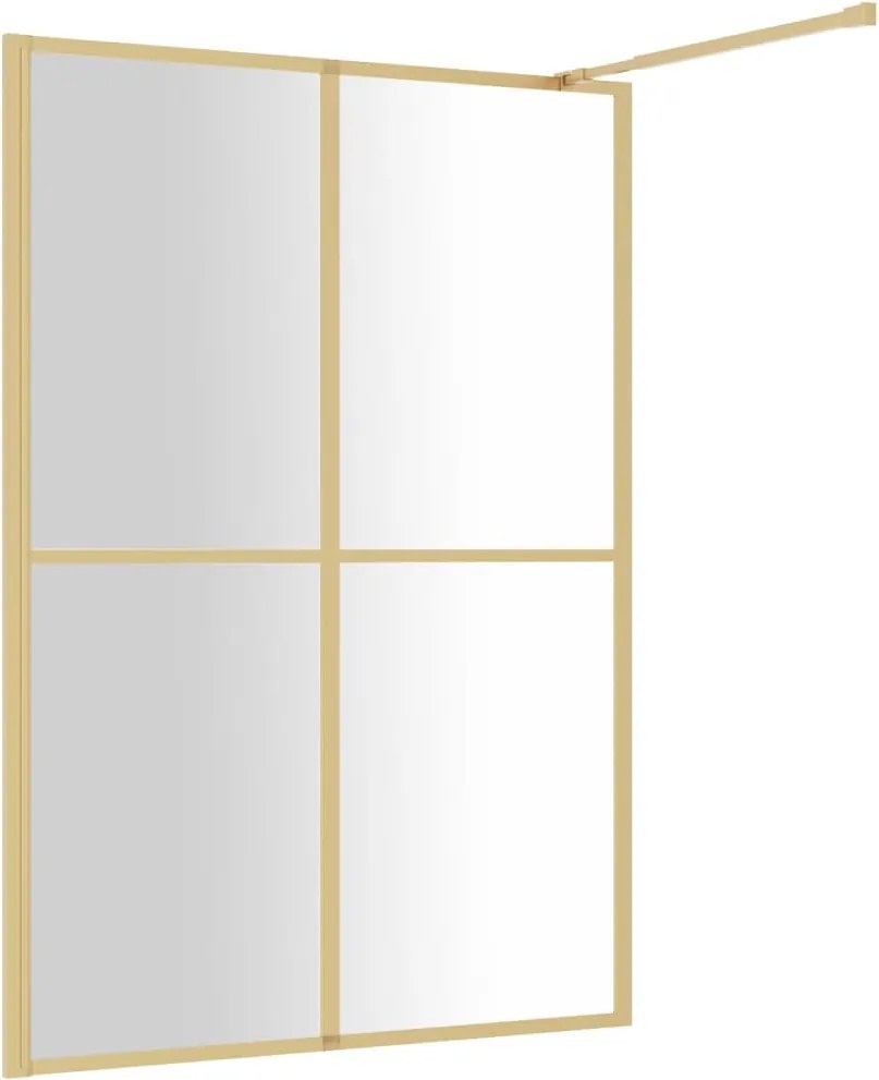 Zástěna do průchozí sprchy čiré ESG sklo zlatá 140 x 195 cm 154951
