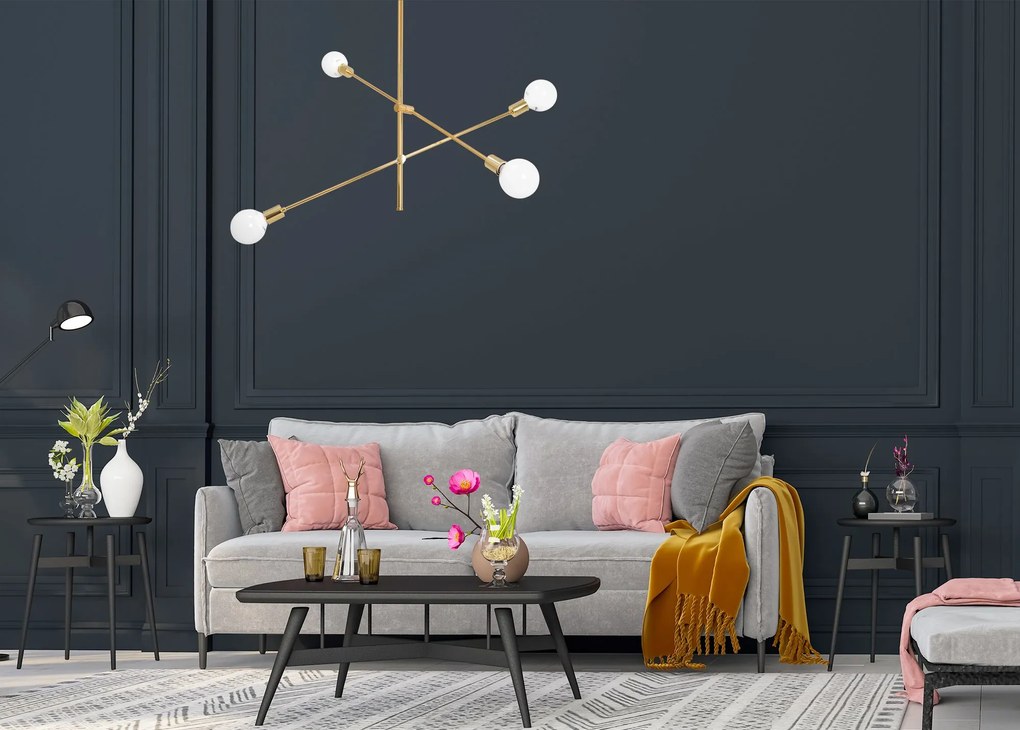 Toolight - Nastavitelná stropní lampa dvouramenná 4xE27 60W APP479-4C, zlatá, OSW-00611