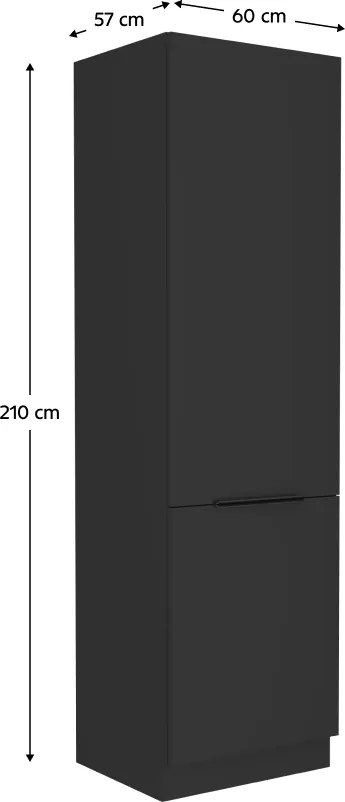 Vysoká skříňka, černá, SIBER 60 DK-210 2F