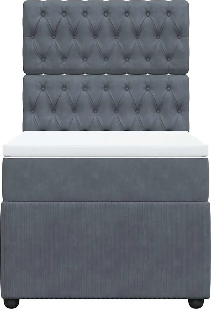 Box spring postel s matrací tmavě šedá 100x200 cm samet 3292269