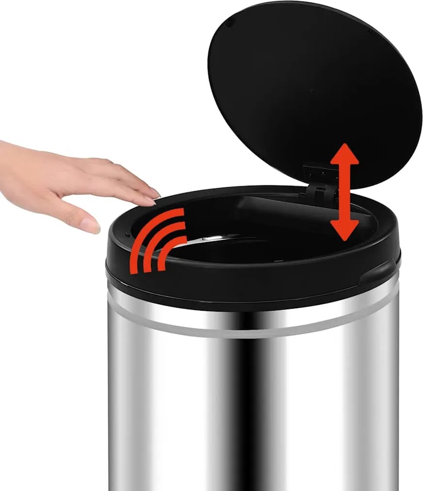 Odpadkový koš s automatickým senzorem 80 l nerezová ocel 322697