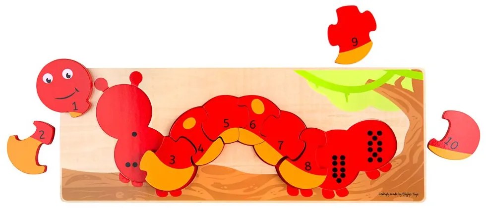 Bigjigs Toys Počítací puzzle housenka