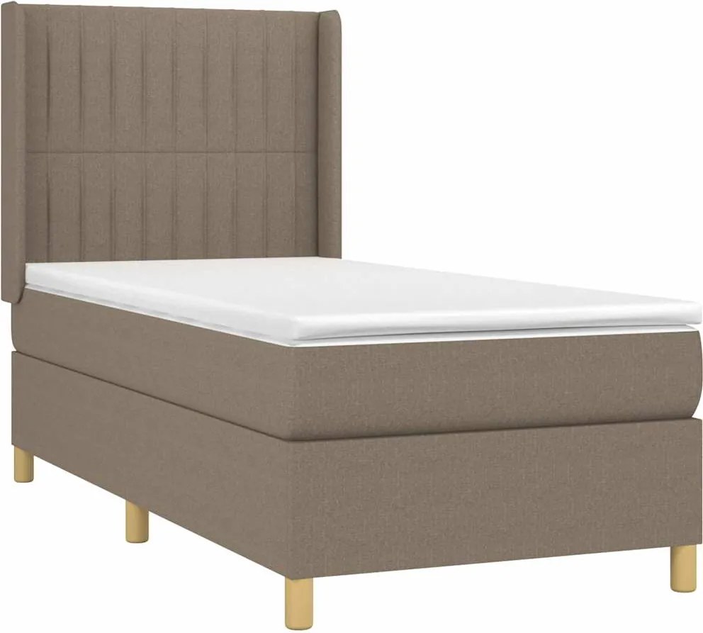 Box spring postel s matrací taupe 80x200 cm textil 3132109