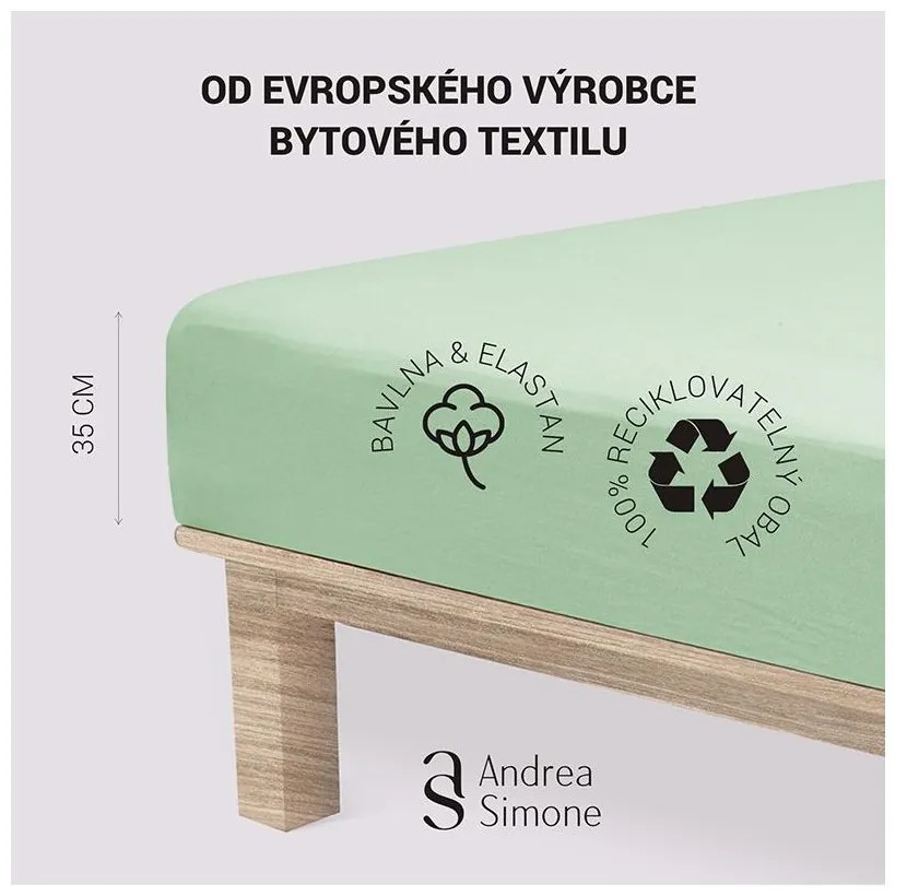 Andrea Simone Jersey Lycra prostěradlo Andrea Simone boxspring - Granite Green (16-5907) 200 x 220