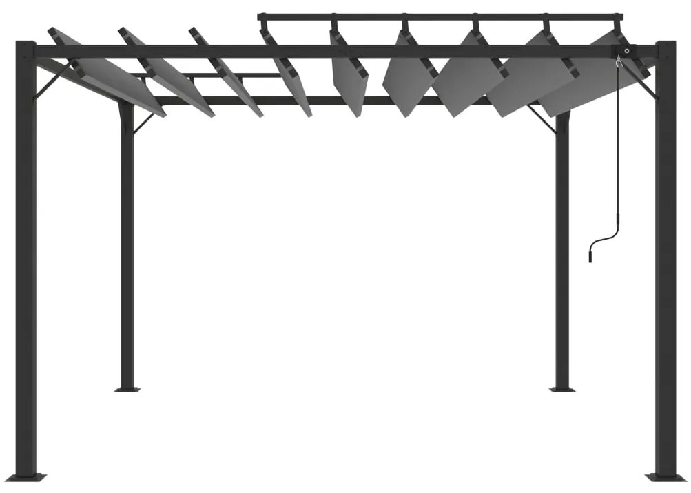 vidaXL Marketos Altán s lamelovou střechou 3 x 3 m antracitová tkanina a hliník