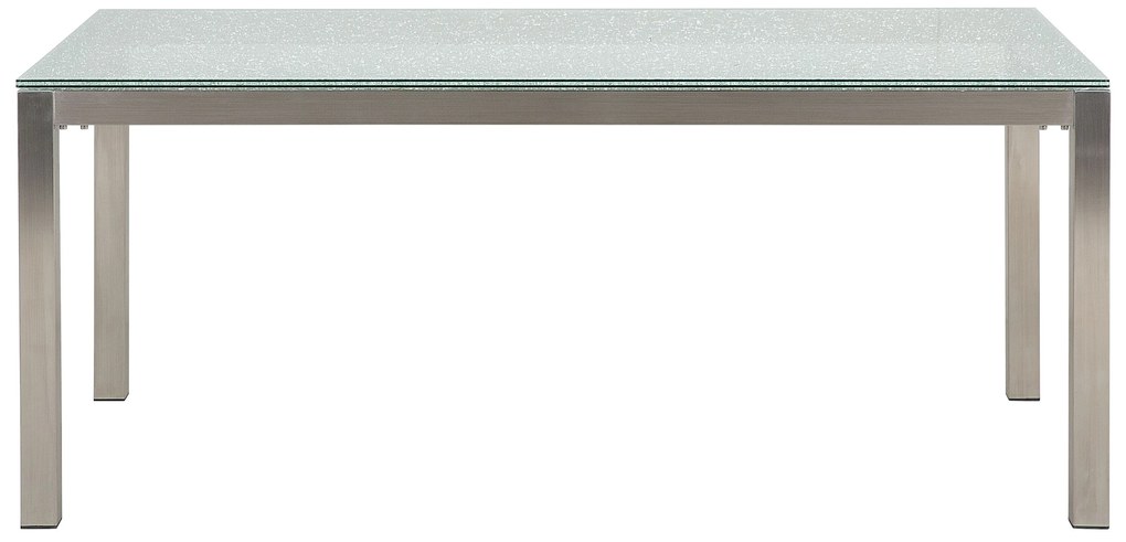 Zahradní stůl bílá skleněná deska 180 x 90 cm GROSSETO Beliani