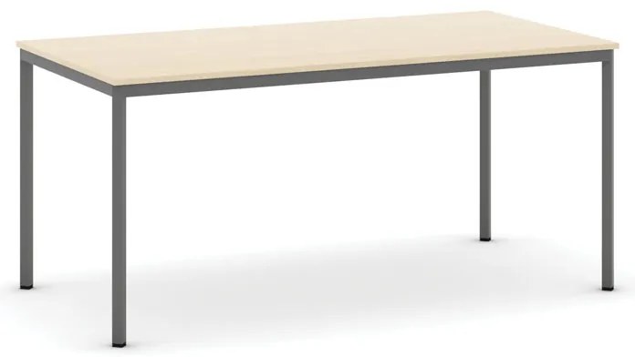 Jídelní stůl, 160x80 cm, tmavě šedá podnož, bříza