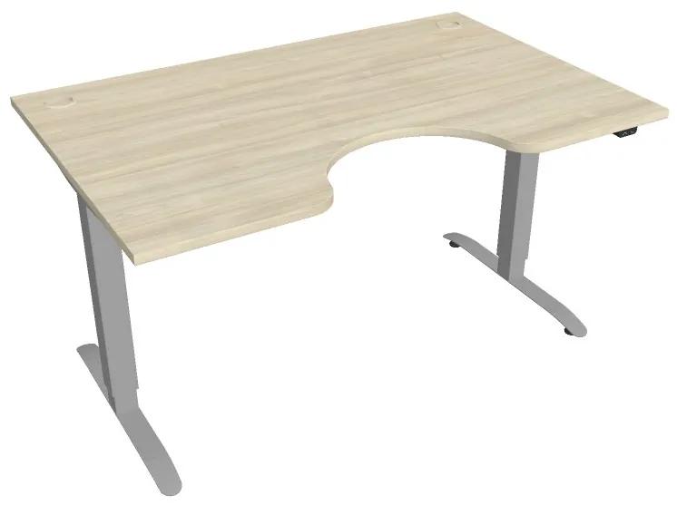 Hobis Motion Elektr. nastavitelný stůl 140x90 - HOBIS ERGO MOTION MSE 2 1400 Dekor stolové desky: akát, Barva kovové podnože: stříbrná