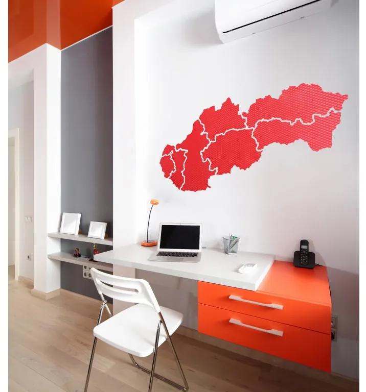 Vylen pěnová mapa Slovenska nástěnka  Tmavě oranžová 910 mm1800 mm