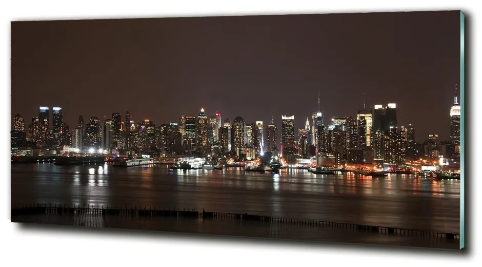 Wallmuralia Foto obraz sklo tvrzené New York noc 125x50 cm