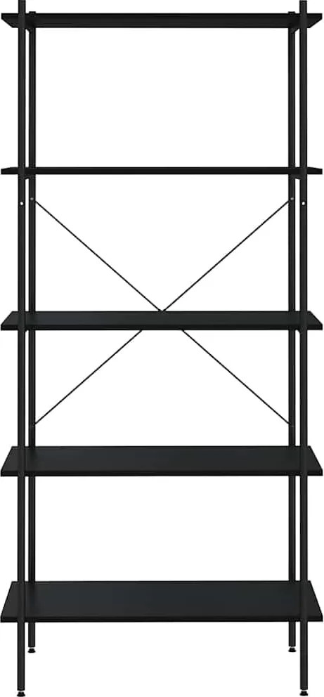 Policový regál s 5 policemi černý 80 x 40 x 163 cm 336347
