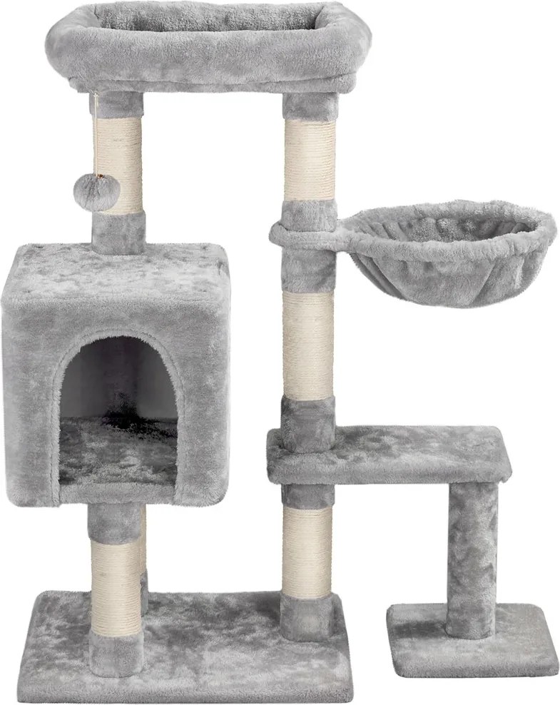 Kočičí nábytek se škrabadlem Yaheetech – světle šedá, 96 cm (255046022378)