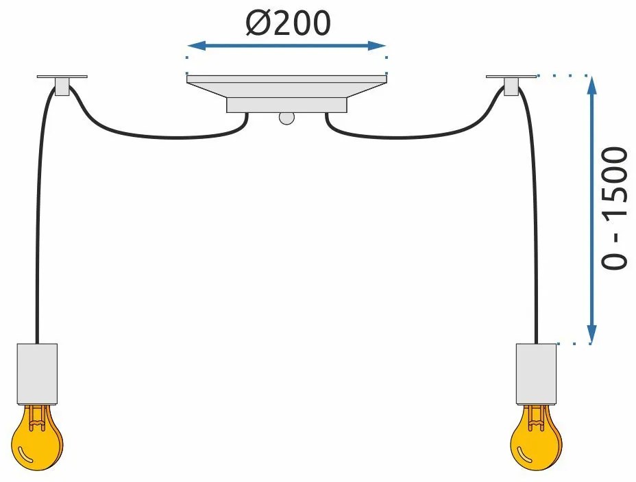 Toolight - Stropní lampa Spider 6xE27, černá, OSW-00017