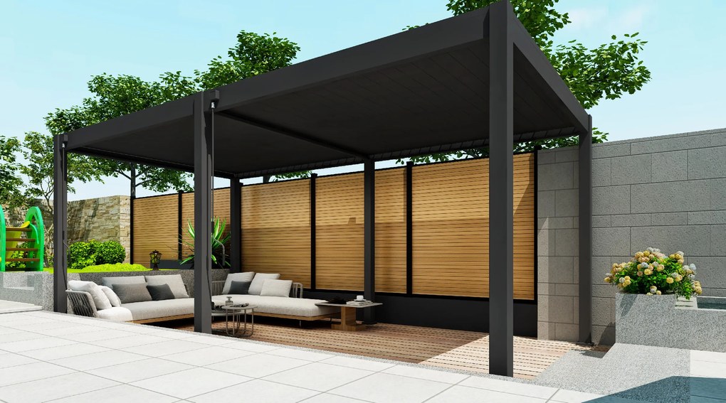 Outdoor Creations Hliníková pergola s lamelami HORIZON PRIME 400x600cm 6 stojek Barva: Bílá RAL 9016
