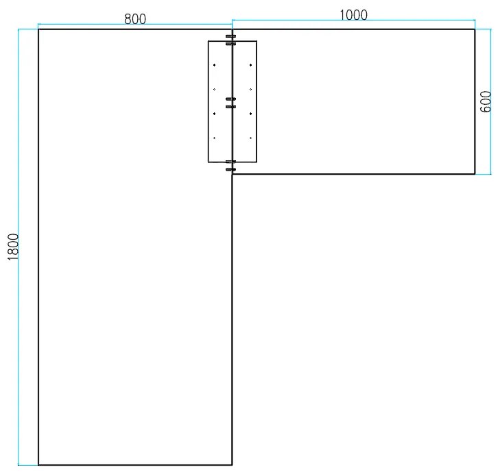 Rohový kancelářský psací stůl PRIMO FLEXIBLE, 1800 x 1800 mm, bílá