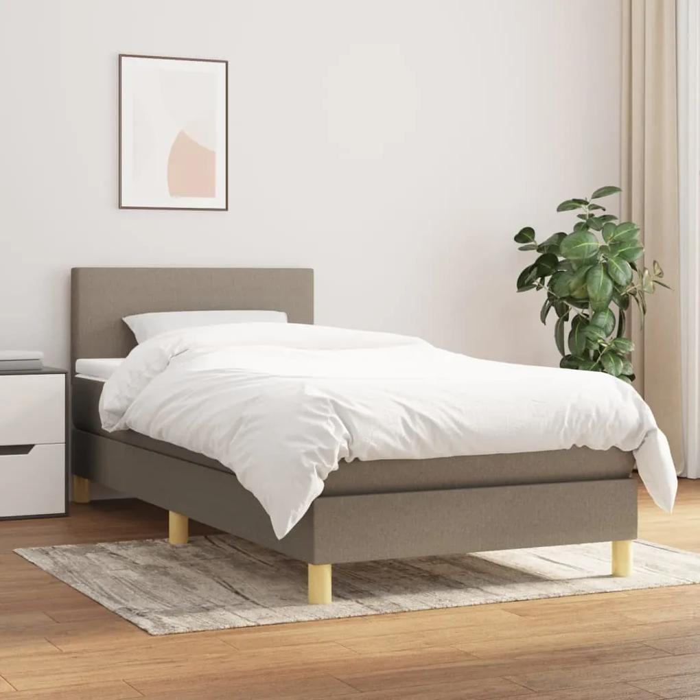 vidaXL Box spring postel s matrací 100 x 200 cm textil [3140436] Barva: světle šedá