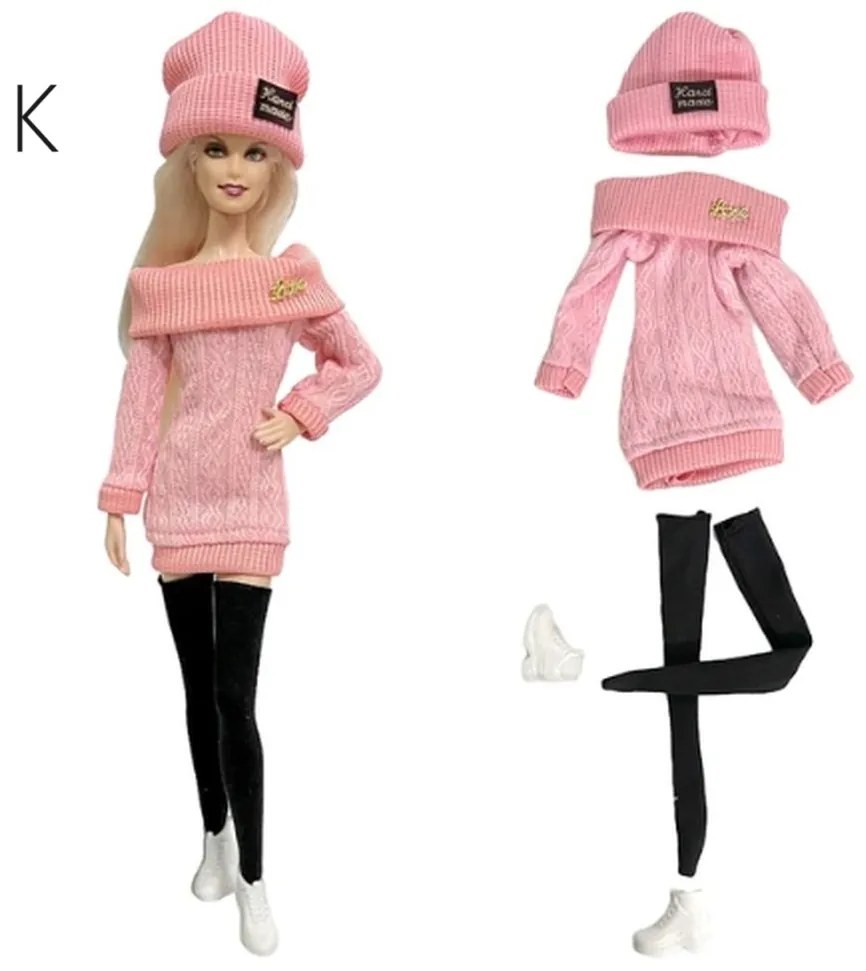 Módní oblečení pro Barbie - sada oblečení s doplňky Varianta: K