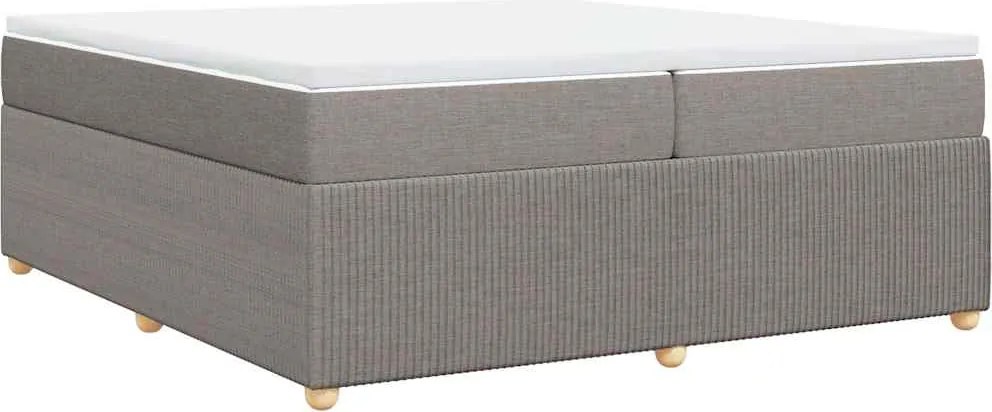 Box spring postel s matrací taupe 200x200 cm textil 3285599
