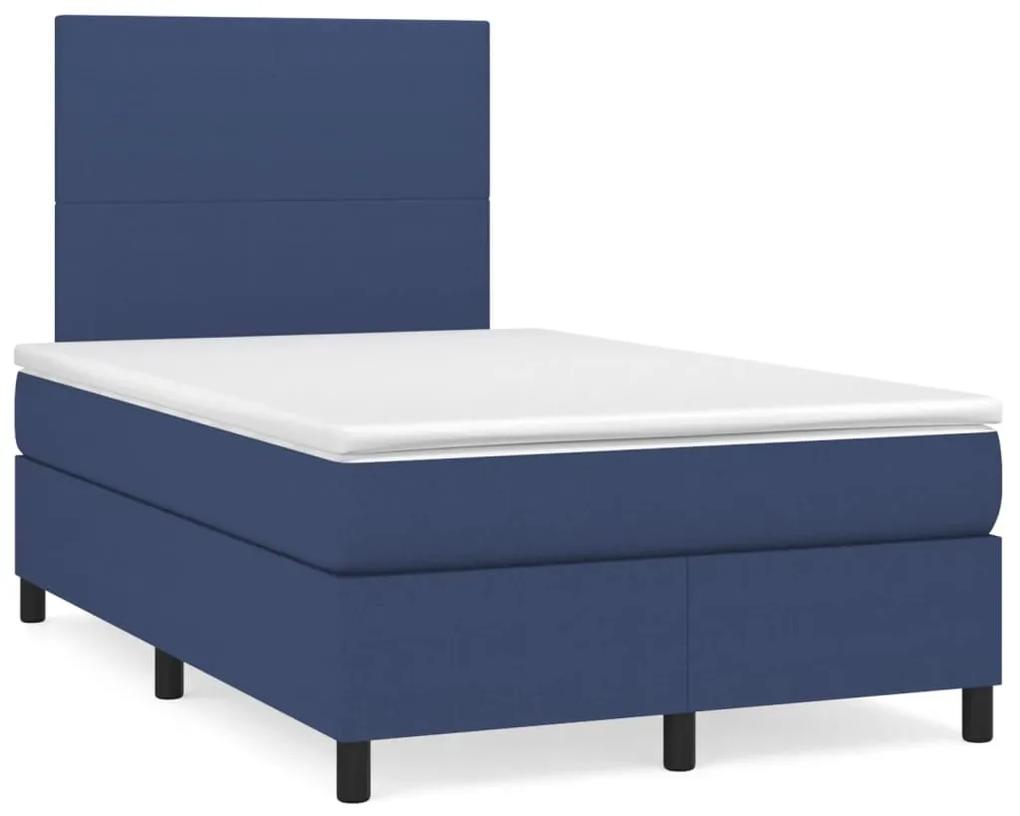 Box spring postel s matrací a LED modrá 120x190 cm textil,  3270189
