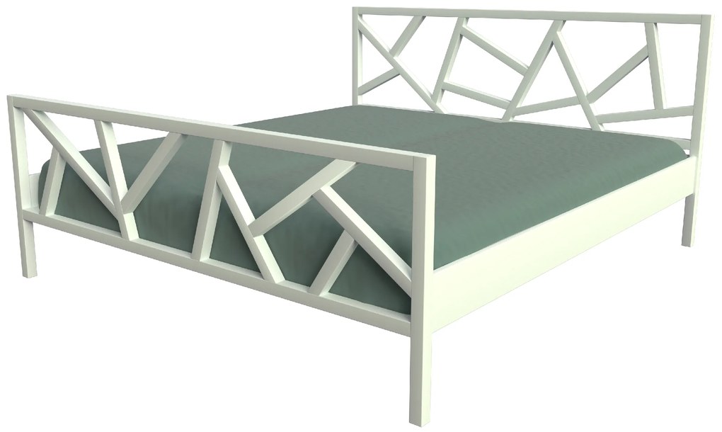 Nábytek ATIKA s.r.o. Kovová postel BRANCH Povrchová úprava: stříbrná RAL 9006, Rozměr: 140 x 200 cm