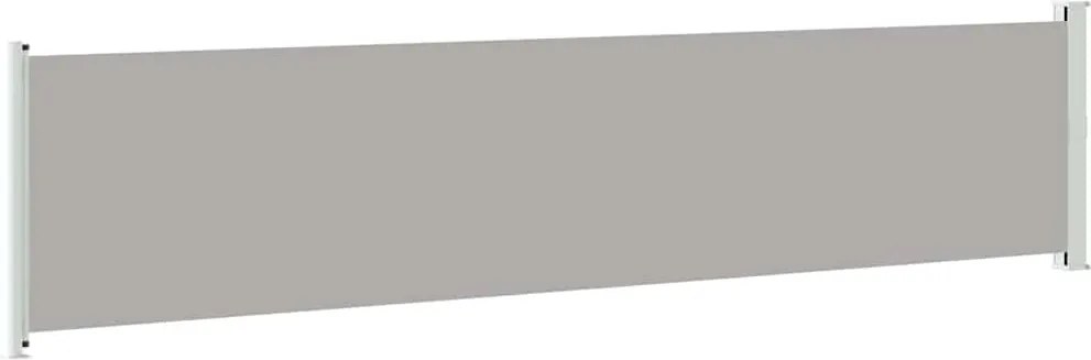 Zatahovací boční markýza / zástěna 140 x 600 cm šedá 313373