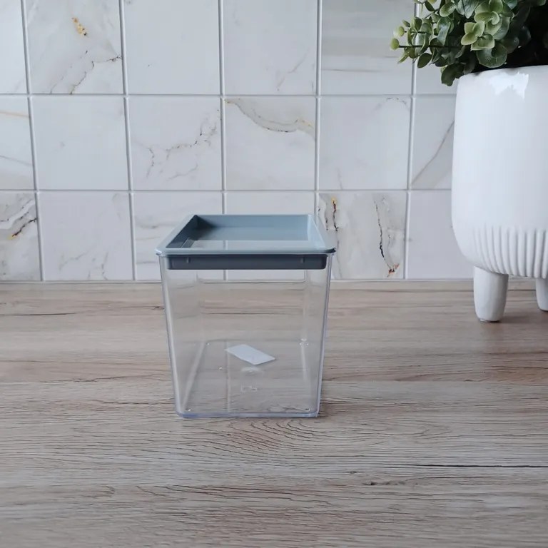 DÓZA NA SUCHÉ POTRAVINY 600 ml – nízká, průhledná | DomaLEP varianta: BÍLÁ